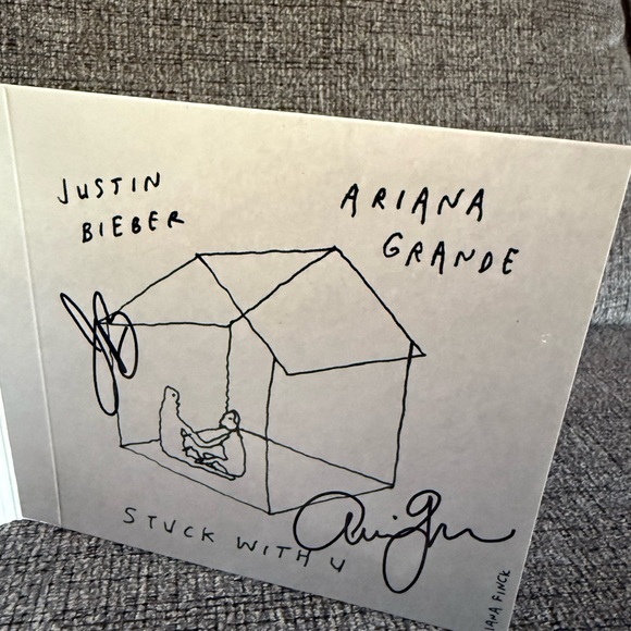 Design | Signed Stuck With U Album Cover Art Justin Bieber And Ariana ...